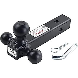 TOPTOW 64172HP Trailer Receiver Hitch Triple Ball Mount, Black Balls, with Hitch Pin, Fits for 2 inch Receiver…