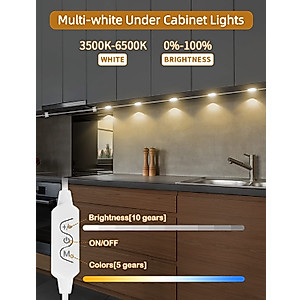 MATICOD Under Cabinet Lights Plug in Dimmable White LED Under Cabinet Lighting, Bluetooth Smart APP Remote Control Closet Lights Kitchen Lights, Under Counter Lights for Kitchen, Cabinet
