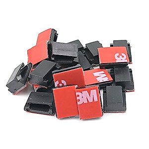 iSaddle Mini Self Adhesive Car Cable Ties Mounts Holder Compatible with 3M Adhesive Car Charging Cable Clips Camera/GPS Power Cord Wire Management Used with Car/Motor/Office/Home(20PCS)