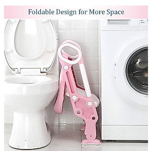 Potty Training Toilet Seat with Step Stool Ladder for Kids Children Baby Toddler Toilet Training Seat Chair with Soft Cushion Sturdy and Non-Slip Wide Steps for Girls and Boys (Blue Green)