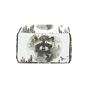 Woodland Forest Raccoon Diaper Bag Backpack with Name for Men Women Custom Personalized Nursing Baby Bags Shoulders Travel Bag Daypack