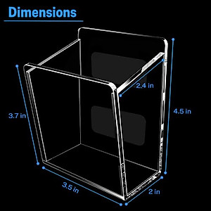 Lumanman Wall Mounted Marker Holder, Adhesive Dry Erase Marker Organizer, Acrylic Pen Holder with 2pcs 3M Transparent Tapes, Clear Pencil Holder for Whiteboard, Fridge, Locker, 1 Pack
