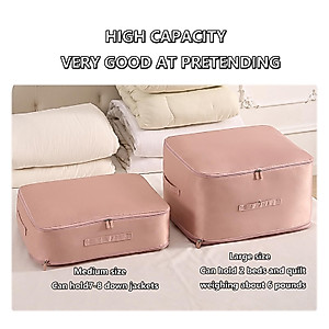 Ultra Space Saving Self Compression Organizer, Compression Storage Bags for Clothes, Quilt Compression Bags for Storage, Storage bags with Zipper, Duvet Storage Bag Large Capacity Organizer Bag