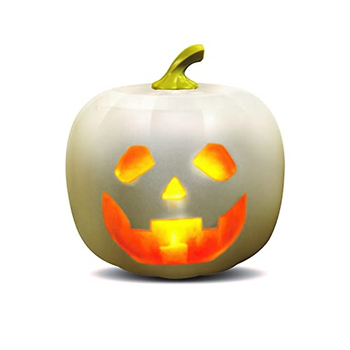 ANIMAT3D Jabberin Jack Talking Animated White Pumpkin with Built in Projector & Speaker Plug'n Play