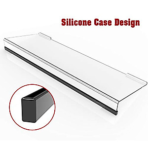 KOTEMON Acrylic Tilted Computer Keyboard Stand for Ergonomic Typing, Keyboard Tray Holder with Silicone Non-Slip Case, Clear