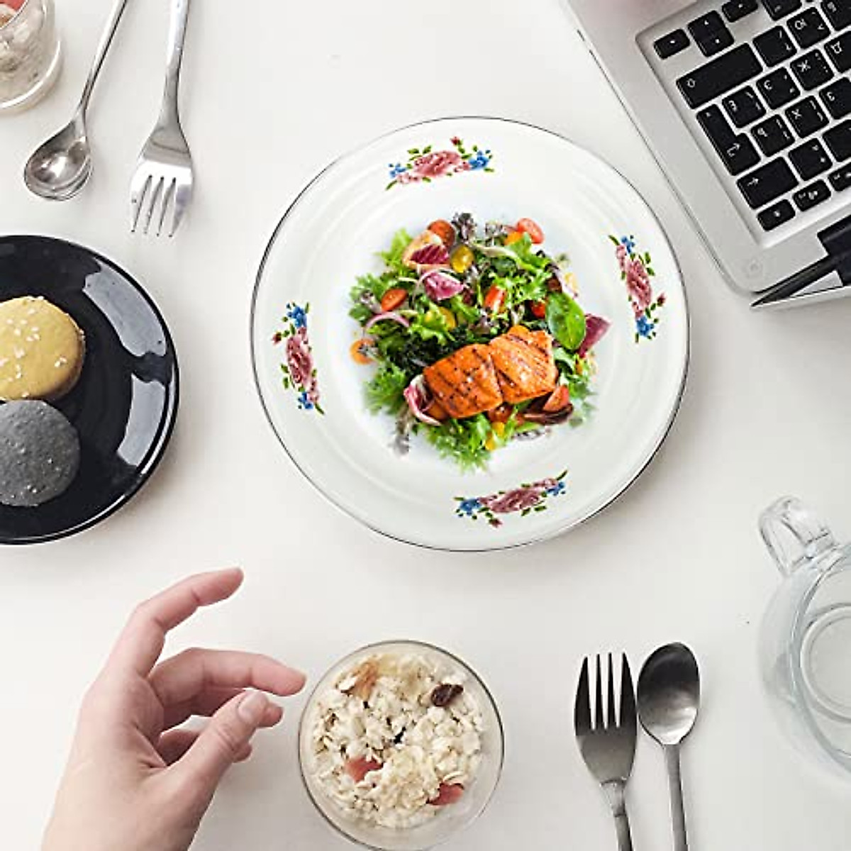 Hemoton Unbreakable Enamel Plates Enamel Plate Fruit Plate 2pcs Enamel Fruit Platter Vintage Salad Plate Enamel Washing Platter Enamel Trays Enamelware Serving Platter (30cm/ 11.8inch)