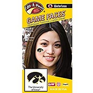 Iowa – Waterless Peel & Stick Temporary Spirit Tattoos – 4-Piece – Black/Gold Herky Head Logo