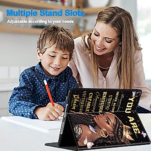 Case for Samsung Galaxy Tab S8 2022/Tab S7 2020 11 Inch (Model SM-X700/X706/T870/T875/T878), Smart Stand Back Cover Auto Wake/Sleep for Galaxy Tab S8 / S7，Inspirational Quotes Black Girl Queen