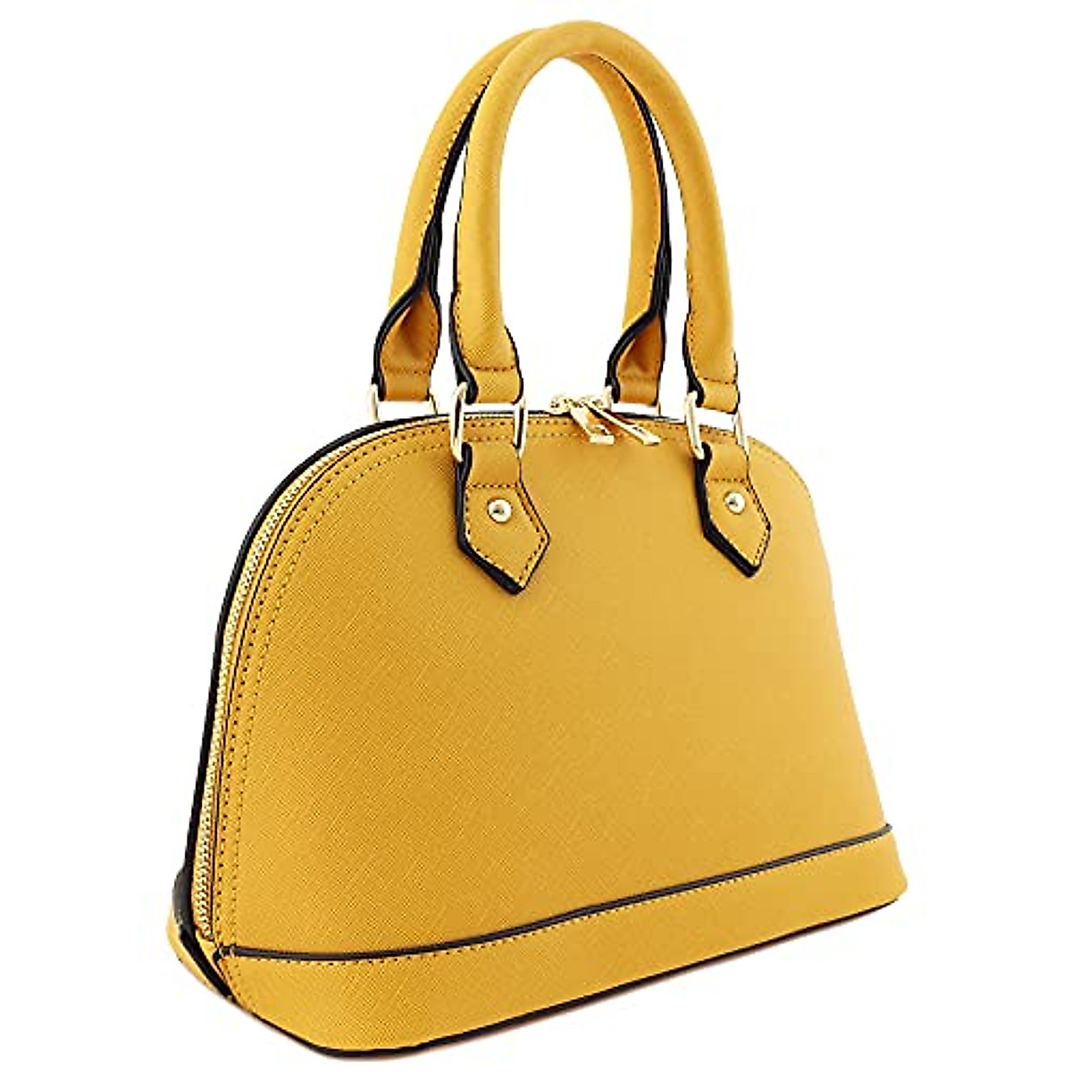 Zip-Around Classic Dome Satchel (Mustard)