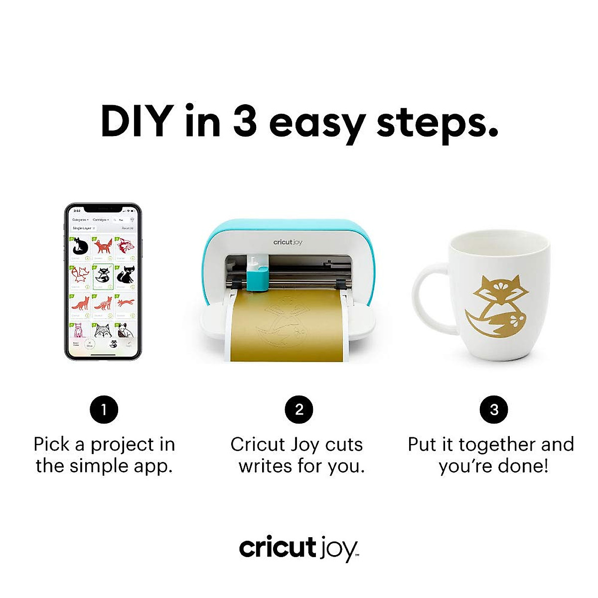 Cricut Joy Machine & Digital Content Library Bundle - Includes 30 images in Design Space App - Portable DIY Smart Machine for creating customized cards, crafts, & labels