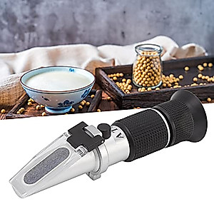 Demeras 3 in 1 Refractometer, Adjustable Eyepiece Calibration Screw High Accuracy Plastic Aluminum Brix Refractometer Cover Plate for Chemistry