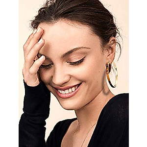 Acrylic Earrings Lightweight Hoop Earrings Statement Resin Drop Dangle Stud Earrings Fashion Jewelry For Women (Tortoiseshell)