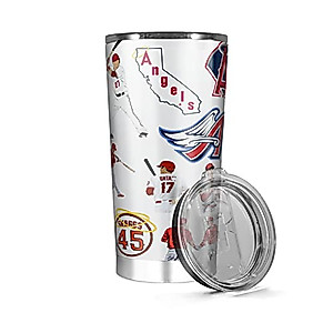 Insulated Tumbler Stainless Steel 20oz 30 Oz Angels Coffee Cup Baseball Cold Hot Coffee Tea Cup Wine Iced Tea Cup Hot Funny Travel Cups Travel Mug Suit For Home Office Travel