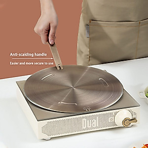 JIENAQIN 9.45inch Induction Cooktop Mat, Induction Converter Heat Diffuser Simmer Ring Plate,Stainless Steel Heat Diffuser Induction Plate with Stainless Handle Adapter Converter (24cm)