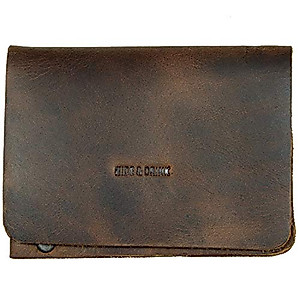 Hide & Drink, Leather Riveted Card Holder, Cash Wallet, Travel Case Organizer, Accessories, Handmade Includes 101 Year Warranty :: Bourbon Brown