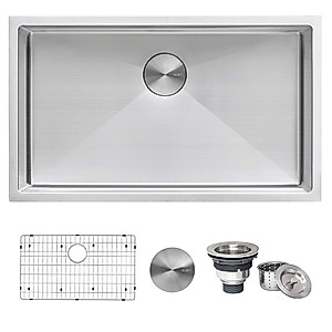 Ruvati 30-inch Undermount 16 Gauge Tight Radius Kitchen Sink Stainless Steel Single Bowl - RVH7300