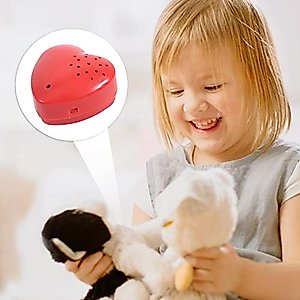 Heart Voice Box, Heart Shaped Voice Recorder for Stuffed Animals, Mini Recorder for Plush Toys with Programmable Sound Button for 30 Seconds Recording