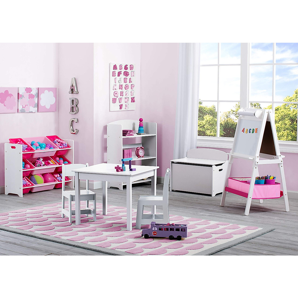 Delta Children MySize Kids Wood Table and Chair Set (2 Chairs Included) - Ideal for Arts & Crafts, Snack Time, Homeschooling, Homework & More - Greenguard Gold Certified, Mint