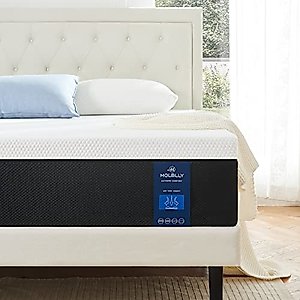 Molblly King Size Mattress, 12 Inch Premium Cooling-Gel Memory Foam Mattress Bed in a Box, Cool King Bed Supportive & Pressure Relief with Breathable Soft Fabric Cover, Medium Firm