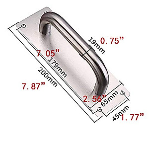WANLIAN 2Pcs Pull Push Door Plate Handle 8inch Stainless Steel Heavy Duty Barn Door Pull for Shed Commercial Fire Door with Mounting Screws (Silver, 200x65mm/7.9x2.6inch)