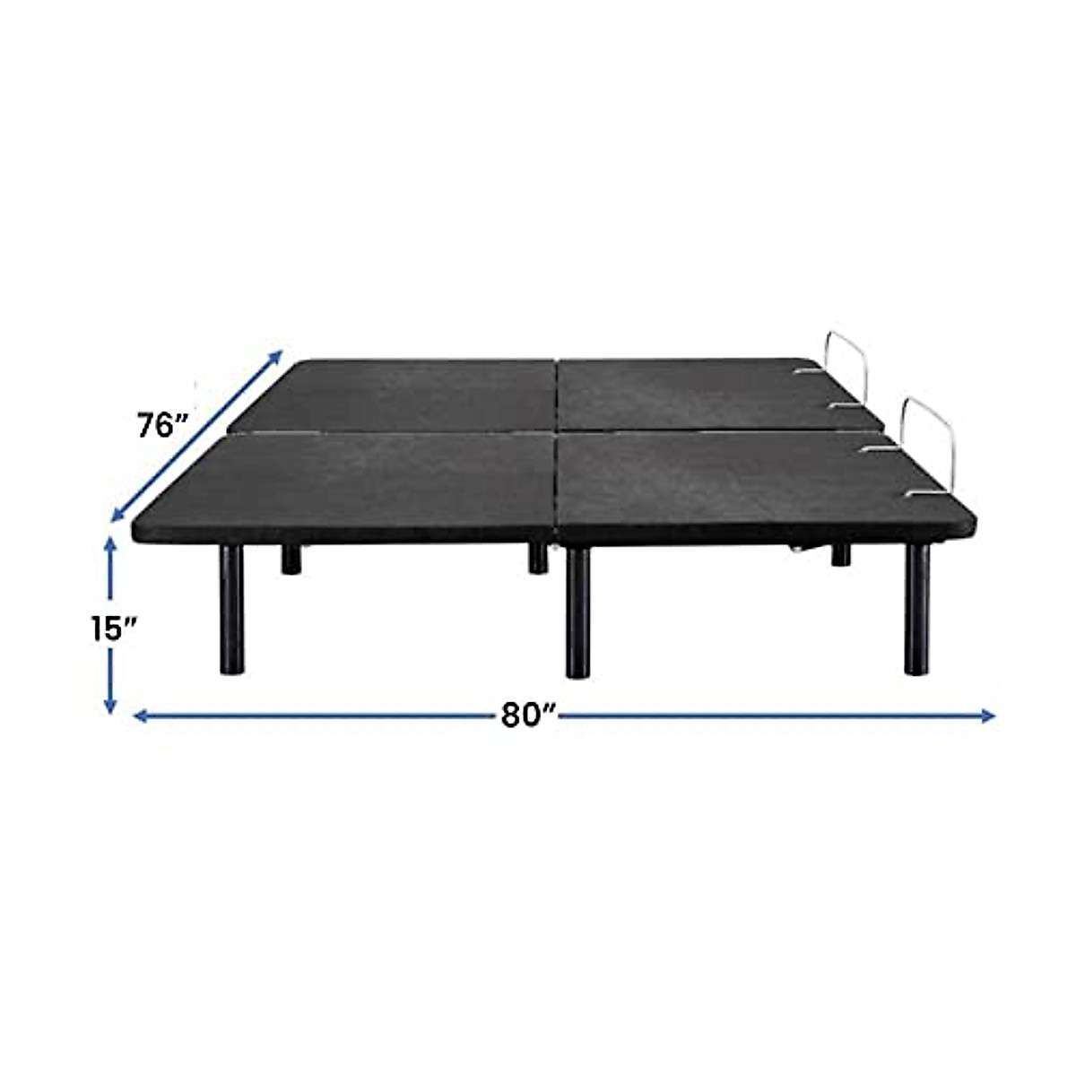 Split King Adjustable Base King Size 15" Split King Adjustable Bed Frame with Remote Base de Cama King Size Adjustable Bed Frame Black King Size Bed with 7 Positions Foldable Electric Adjustable Beds