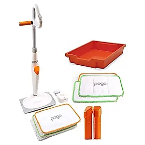Pogo Electric Mop 4000 RPM Pro Package - Cleans Any Surface. Includes 6 Mop Heads, 2 XL Batteries.