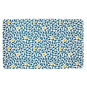 Petmate Fish Blue and Orange Plastic Food Mat
