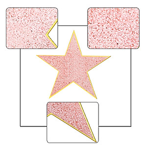 6 Inch Mini Star Paper Cutouts, Complete with Glitter Cardboard Stars and Twinkling Stars for Party Classroom Table DIY Decoration (24)