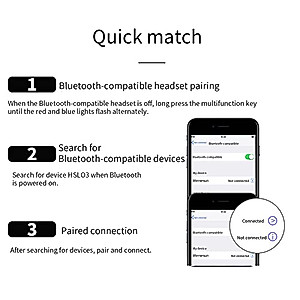 Haibinsuo Bluetooth Headphones, in-Ear Hanging Neck Running Stereo Magnetic Headphones, Noise Reduction Lower Power Consumption Wireless Earphone for Sports  Black