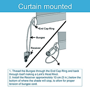 Lihopefe Bungee kit, Mounting Brackets for Indoor/Outdoor Sun Shades or Roller Up Blind’s Universal Replacement. (Black)