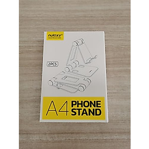 Nulaxy 2 Pack Dual Folding Cell Phone Stand, Fully Adjustable Foldable Desktop Phone Holder Cradle Dock Compatible with Phone 16 15 14 13 12 Pro Xs Xs Max Xr X 8, All Phones, Black & Silver