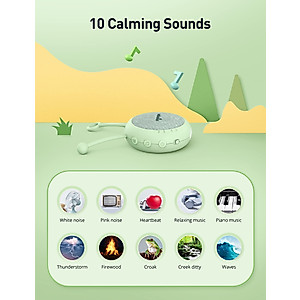 Portable Sound Machine,Sympa White Noise Machine for Baby,Sleep Sound Machine with Night Light,10 Natural Soothing Sounds,16H Playtime,Auto-Off Timers for Relaxing Sleep Aid for Baby Adult