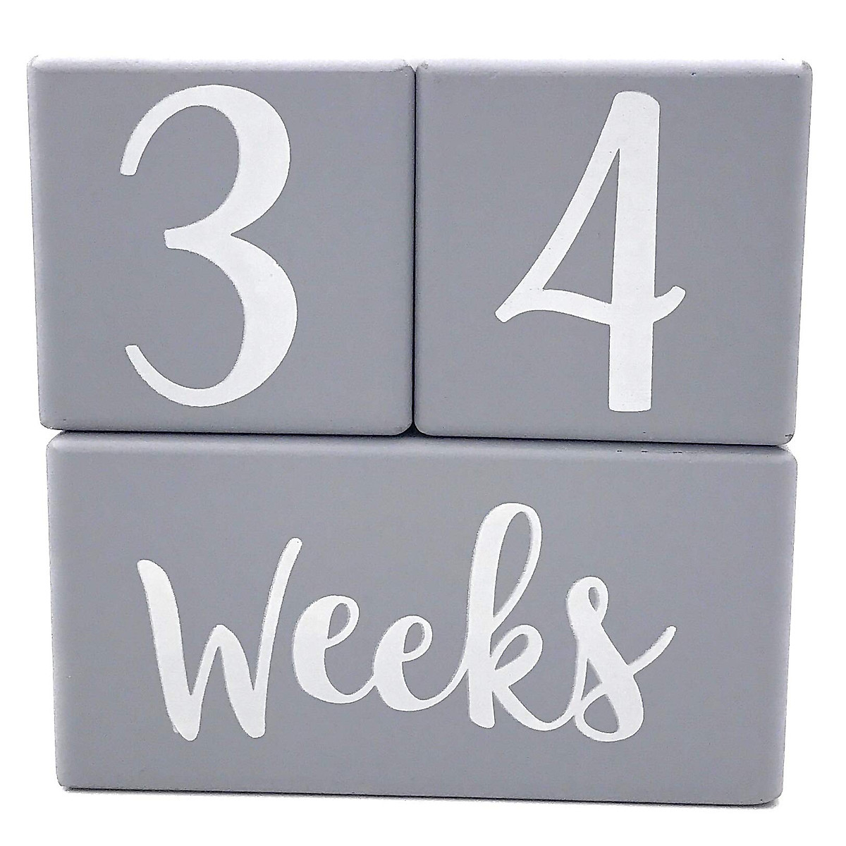 Baby Monthly Blocks Age Months Wood Photo Wooden Number Month Block