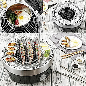 Portable Charcoal Outdoor BBQ Grill For Camping With Travel Bag - Small Tabletop Smoke ＆ Smokeless Pan Optional - Built In Electric Fan Power Supplied By Battery Charger Or Power Bank. (Luxury Black)