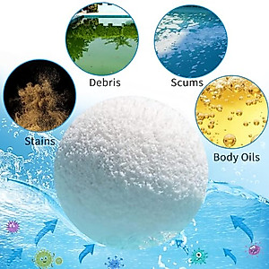 Naisidas Scum Eliminating Balls, Scum Balls for Hot Tub and Pool Maintenance, Efficient Oil Absorbing Sponge Ball, Reusable Swimming Pool Filter Sponge Ball(8PCS)