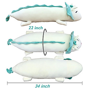 Hofun4U Dragon Plush Pillow, 34 Inch Dragon Stuffed Animals, Christmas Birthday Gift for Adults Kids Girls Boys