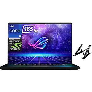 ASUS ROG Zephyrus M16 Gaming Laptop, 16" WQXGA 165Hz Display, Intel-Core i9 12900H, RTX 3070 Ti, 24GB DDR5 RAM, 1TB SSD, Wi-Fi 6E, Backlit Keyboard, Windows 11 Home, with Laptop Stand