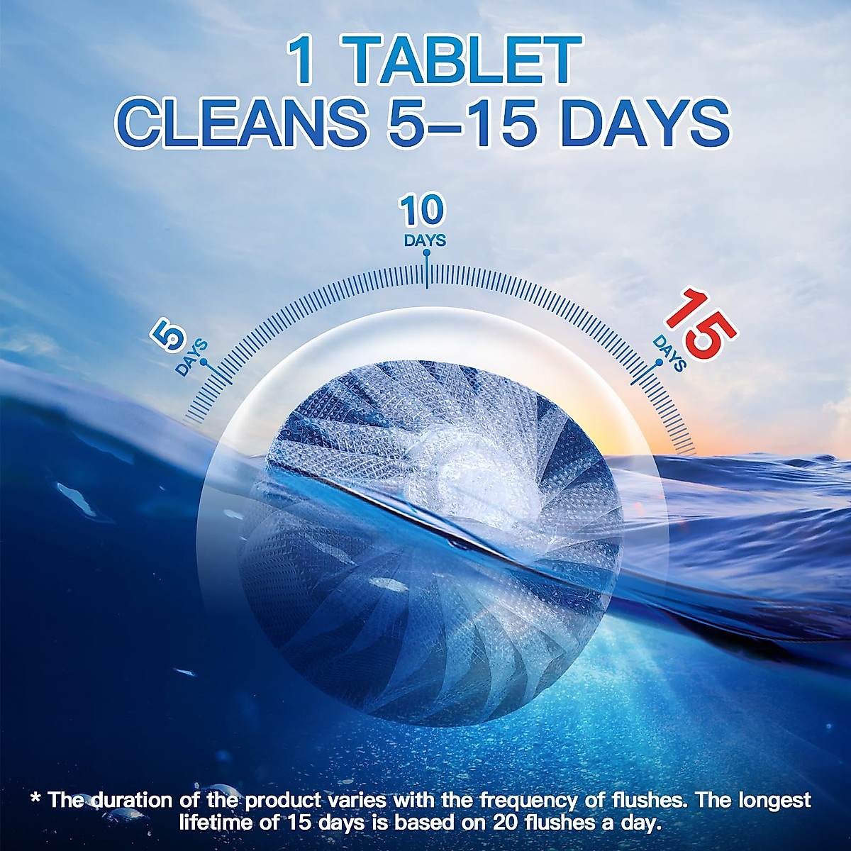 Vacplus Automatic Toilet Bowl Cleaner Tablets, Bathroom Toilet Tank Cleaner (50 PACK), VA-T165