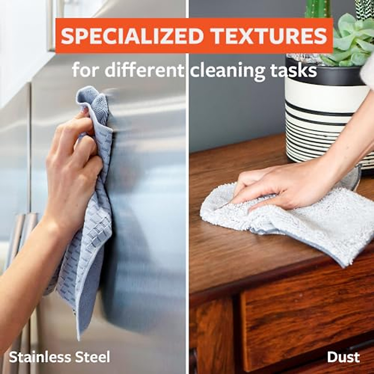 Full Circle Renew Collection Multifunctional Recycled Microfiber Cloths, Set of 5, Multicolor