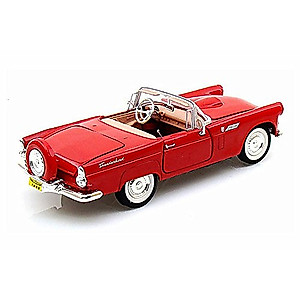 1956 Ford Thunderbird Convertible, Red - Motormax 73215 - 1/24 scale Diecast Model Toy Car
