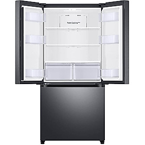SAMSUNG RF18A5101SG 18 Cu. Ft. Smart Counter Depth French Door Refrigerator - Black Stainless