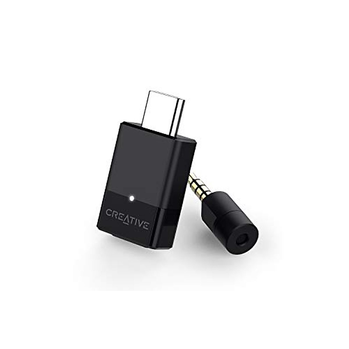 Creative BT-W3 Bluetooth 5.0 USB-C Audio Transmitter, aptX LL and aptX HD, 3.5 mm Analog Mic for Voice Chat Support, Codec Indicator and Selection, Plug-and-Play for PS4, Nintendo Switch, PC, and Mac