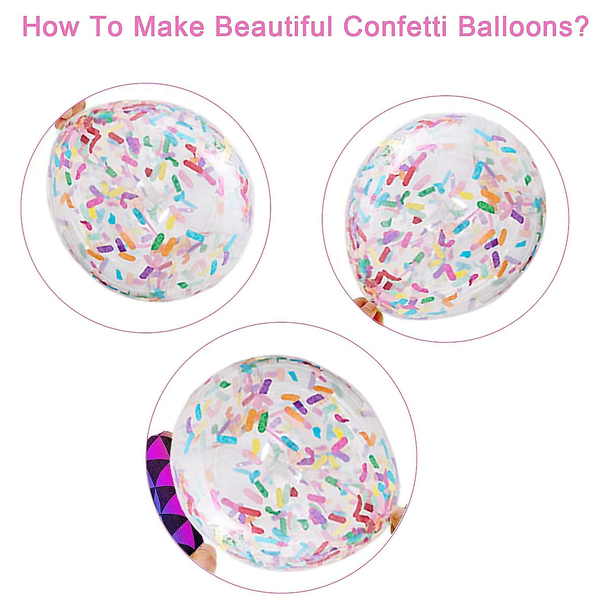 30PCS Party Balloon Birthday Balloons Sprinkles Confetti Balloon Pack - Ice Cream Sprinkle Balloons with Bright Confetti Party Decoration, Wedding, Bridal, Proposal