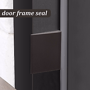 Jetec 14 Pieces Door Corner Seals Self Adhesive Exterior Door Frame Seal Weather Stripping Corner Pad Foam Draft Stopper Gap Filler Bottom for Weather Protection, Isolation of Noise(Black)