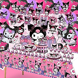 Birthday Party Supplies, 102 Pcs Party Decorations Includes Backdrop, Cake Topper, Happy Birthday Banner, Balloons, 7IN Plates, 9IN Plates, Honeycomb Ornaments for Girls