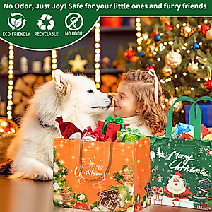 8Pack Large Christmas Gift Bags, Reusable Christmas Bags for Gifts，Christmas Tote Bags with Handles, 12.4"×9.7"×6.8" Xmas Gift Bags for Christmas Presents, Holiday Gift Bags for Shopping, Party Favor