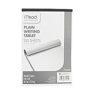 Mead Writing Tablet, 6" x 9" Paper Pad, Plain Note Pad, 100 Sheets (70104)
