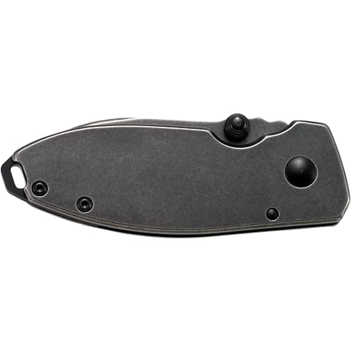 CRKT Squid Folding Pocket Knife: Compact EDC Straight Edge Utility Knife with Stainless Steel Blade and Framelock Handle - Black Stonewash 2490KS