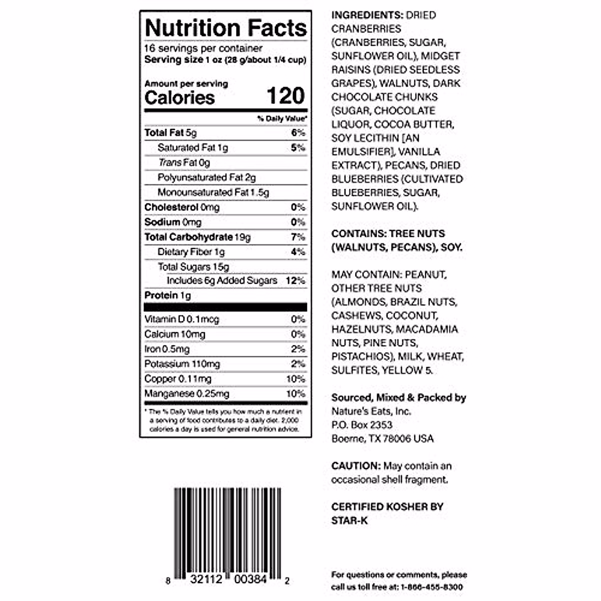 Nature's Eats Nuts for Balance Hearty Trail Mix, chocolate, 16 Ounce