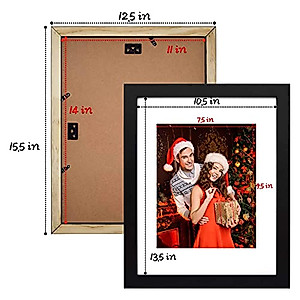 Golden State Art, 11x14 Black Picture Frame Made of Solid Pine Wood And Tempered Glass, Display for 8x10 Picture with Mat or 11x14 Picture without Mat Wall Display, 2 Pack